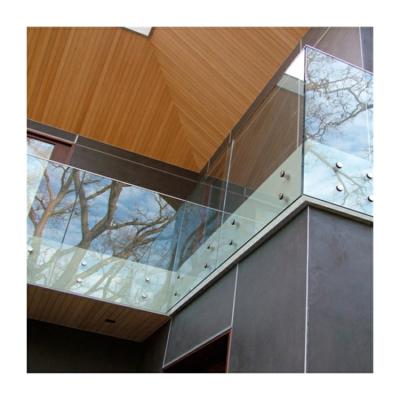 China Outdoor Balcony Standoff Glass Railing Stainless Steel 304 Hardware Balustrade for sale