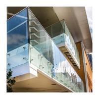 China Hot Selling Patch Fitting Balcony Balustrade Outdoor Stainless Steel Standoff Glass Railing for sale