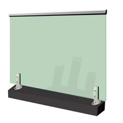 China Cheap deck glass railing cement balcony railing designs porch frameless glass railing for sale
