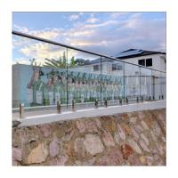 China Stainless steel spigot hardware balcony balustrade outdoor glass railing system for sale