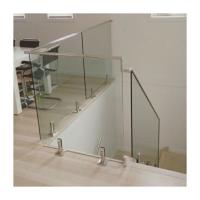 China Modern floor mounted balustrade mental steel glass railing black spigots for sale