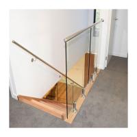 China Modern floor mounted balustrade mental steel glass railing black spigots for sale