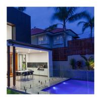 China Modern deck railing designs balcony railing frameless pool fence stainless steel balustrade 316 spigot for sale
