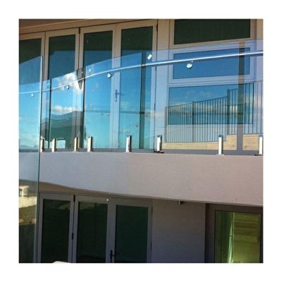China Bolivia stainless steel glass spigot curved balcony spigot railing for sale