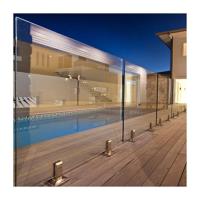 China Uzbekistan glass with spigot railing garden spigot glass balustrade for sale