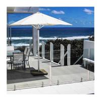 China New Zealand black glass spigots railing stainless steel terrace for sale