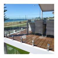 China New Zealand black glass spigots railing stainless steel terrace for sale