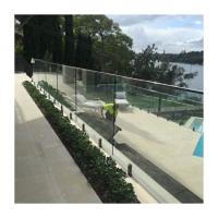 China Toughened glass panels for decking glass balustrade staircase cost 2205 stainless steel spigots railing for sale