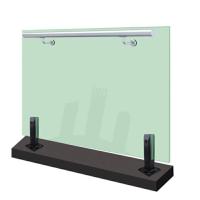 China Frosted glass balustrade frameless fixings glass pool fencing black spigots for sale