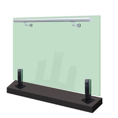 China Frosted glass balustrade frameless fixings glass pool fencing black spigots for sale
