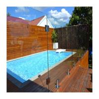 China Exterior Frameless Glass Railing Fencing Pool With 50*50mm Tempered Glass for sale