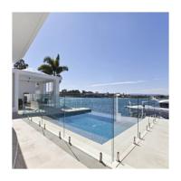 China Exterior Frameless Glass Railing Fencing Pool With 50*50mm Tempered Glass for sale