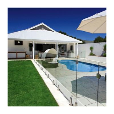 China Modern Glass Pool Railing Fence With Stair Balustrade Pool Fencing Spigots Brackets for sale