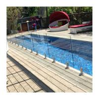 China Modern Glass Pool Railing Fence With Stair Balustrade Pool Fencing Spigots Brackets for sale