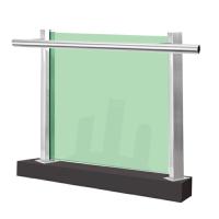 China Glass balustrade mounting brackets railing cad toughened glass fencing for sale