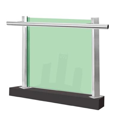 China Glass balustrade mounting brackets railing cad toughened glass fencing for sale