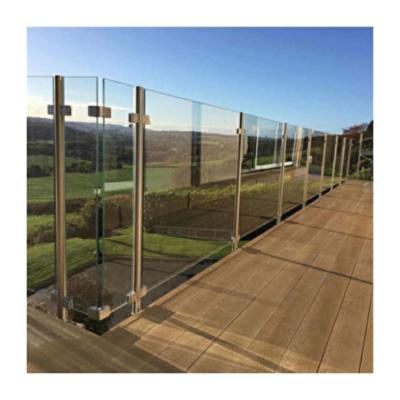 China Double layer glass balustrade horizontal steel deck railing fixing details for sale