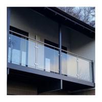 China Led glass handrail upvc balcony balustrade frosted glass fence for sale