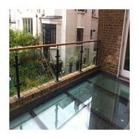 China Led glass handrail upvc balcony balustrade frosted glass fence for sale
