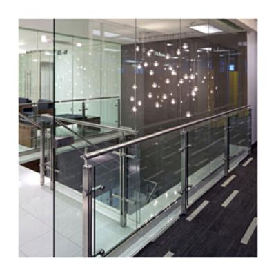China Tinted glass balusters metal patio railing one way glass fence for sale