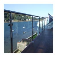 China Blue glass fence diy balcony railing second hand glass balustrade for sale