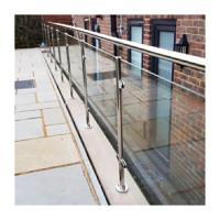 China AS glass balustrades front porch horizontal railing deck railing no top rail for sale