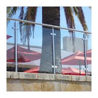 China Grey glass balustrades spigots outdoor glass panels uk for sale