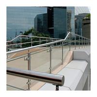 China Grey glass balustrades spigots outdoor glass panels uk for sale