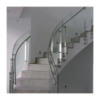 China Anti slip glass fence stainless steel handrails and balustrades semi frameless glasses for sale