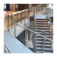 China Ultra clear glass railing stainless steel balustrade fittings frameless glass handrail for sale