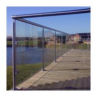 China Ultra clear glass railing stainless steel balustrade fittings frameless glass handrail for sale