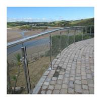 China ANSI Z97 glass fencing iron balcony railing banister for sale