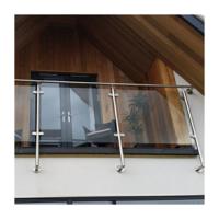 China Led glass balustrade balcony rod iron railing perfection glass fencing for sale