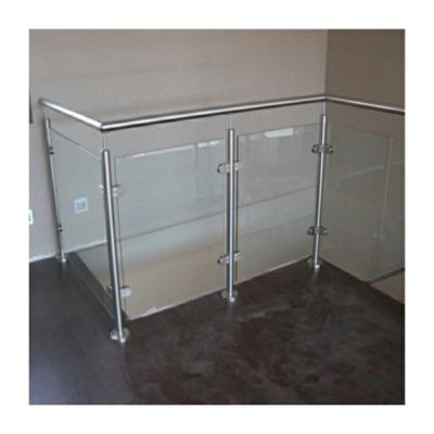 China ANSI Z97 glass balustrades stamped concrete patio with tempered safty glass stainless post stair railing for sale