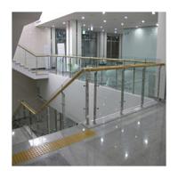 China ANSI Z97 glass balustrades stamped concrete patio with tempered safty glass stainless post stair railing for sale