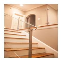 China Blue glass fence steel balustrades and handrails panels for sale