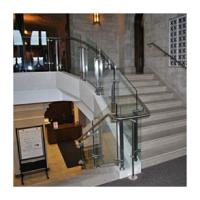 China Blue glass fence steel balustrades and handrails panels for sale