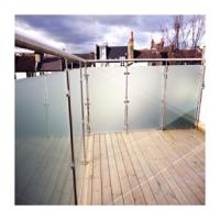China Blue glass fence steel balustrades and handrails panels for sale