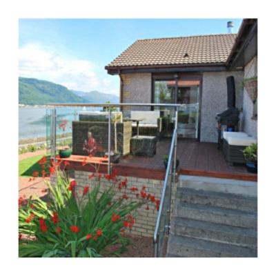 China Tinted glass railing white front porch railing stainless steel glass railing designs for sale