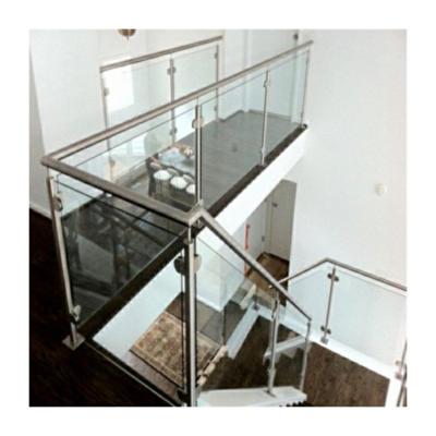 China Blue glass handrail patio railing 12mm thick glass porch stair railing for sale