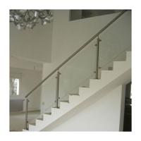 China Blue glass handrail building a stair rail balustrade stainless steel handrails for sale