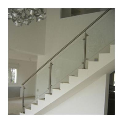 China Blue glass handrail building a stair rail balustrade stainless steel handrails for sale