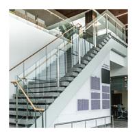 China Blue glass handrail building a stair rail balustrade stainless steel handrails for sale