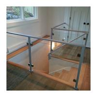 China Blue glass handrail building a stair rail balustrade stainless steel handrails for sale