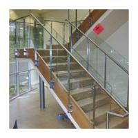 China Blue tinted glass railings exterior stair railings balustrade clamps for sale