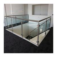 China Blue tinted glass balustrade glass patio balustrade post patio railing for sale