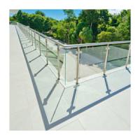 China Blue glass balustrades least expensive deck railing plexiglass stair railing for sale
