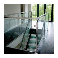 China Led glass fence removable patio fence laminated glass stainless steel stair railing for sale