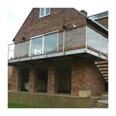 China EN 12150 glass front porch railing steel railing with glass price for sale