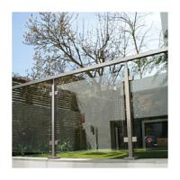 China EN 12150 glass front porch railing steel railing with glass price for sale